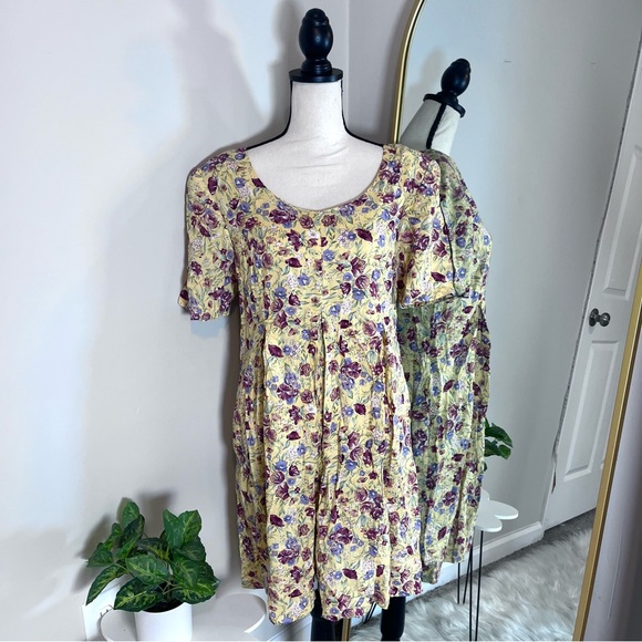 Jamie Brooke | Dresses | Jamie Brooke 9s Yellow Floral Romper Dress ...